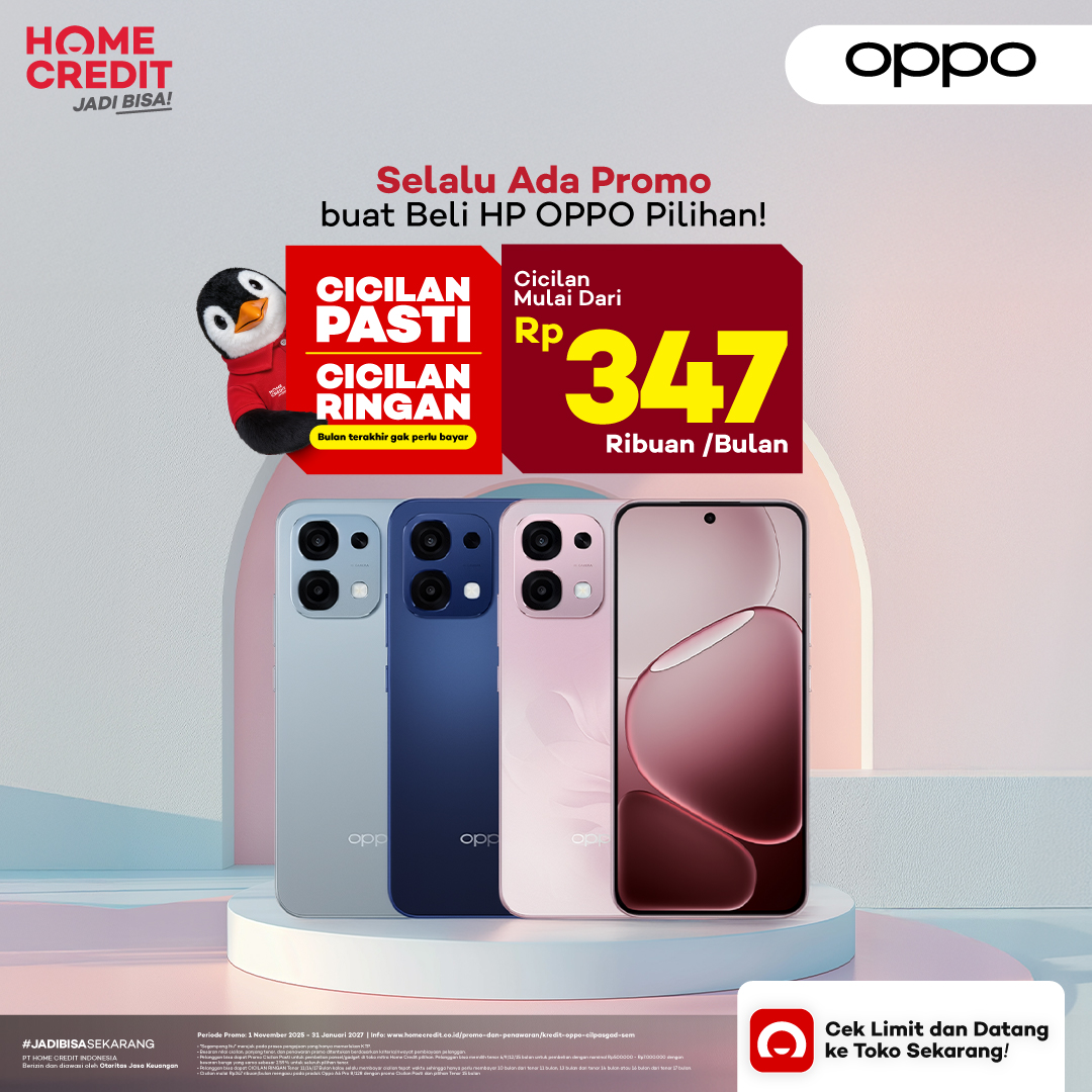 HP Unggulan dari OPPO, Mulai Rp347 Ribuan/Bulan Aja!